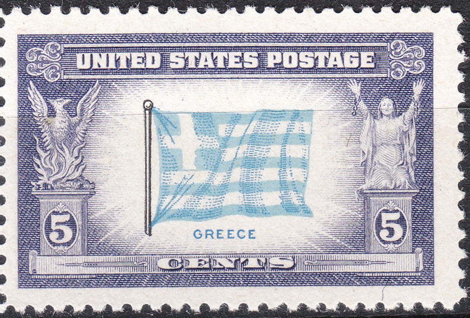 USA 1943 - 1944 - Flags of the occupied Axis states. American Bank Note ...