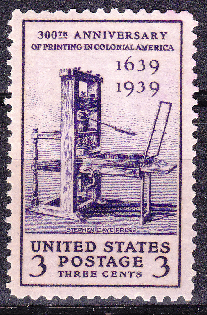 USA 1939 - 3rd centenary of the installation of the first printing ...