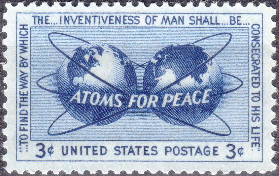 USA 1955 - Promotion of the atom as a symbol of peace, 3c, light blue